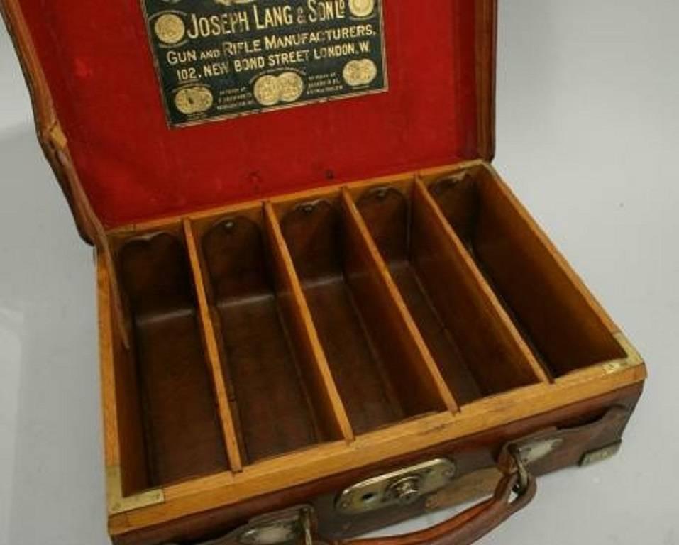 Antique Brassbound Oak and Leather Cartridge Magazine at 1stDibs