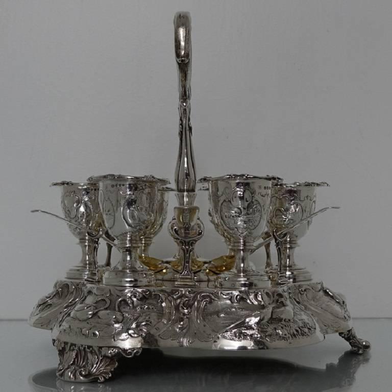 19th Century Antique Victorian Sterling Silver Egg Cruet John Tapley ...