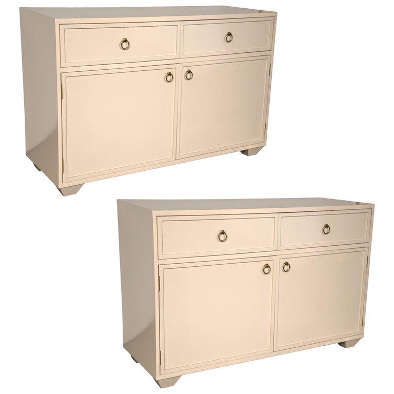 Pair Of Jackie Buffet Cabinets By E J Victor White Laquered Box Design ...