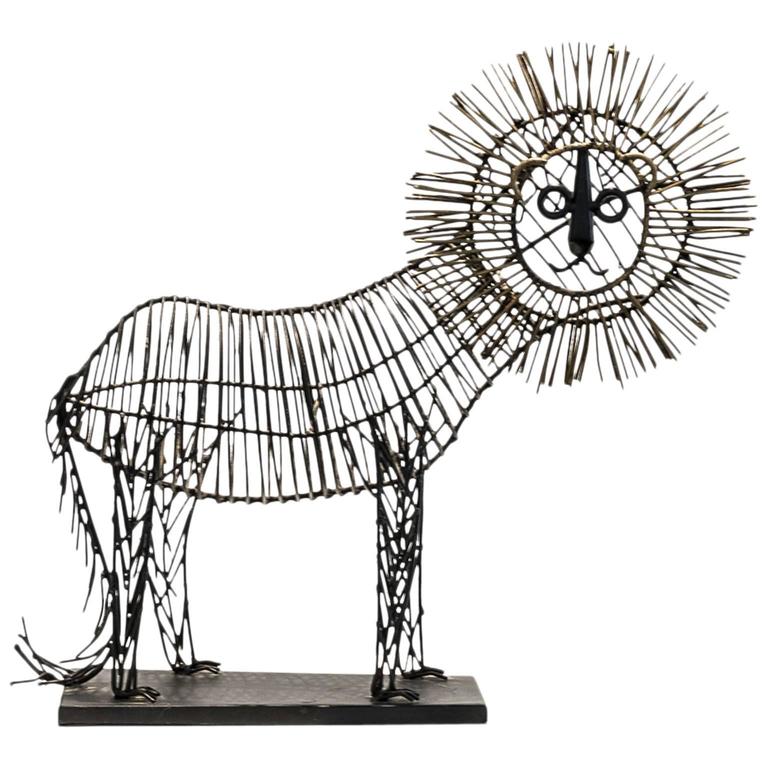 Wire Lion Sculpture at 1stDibs