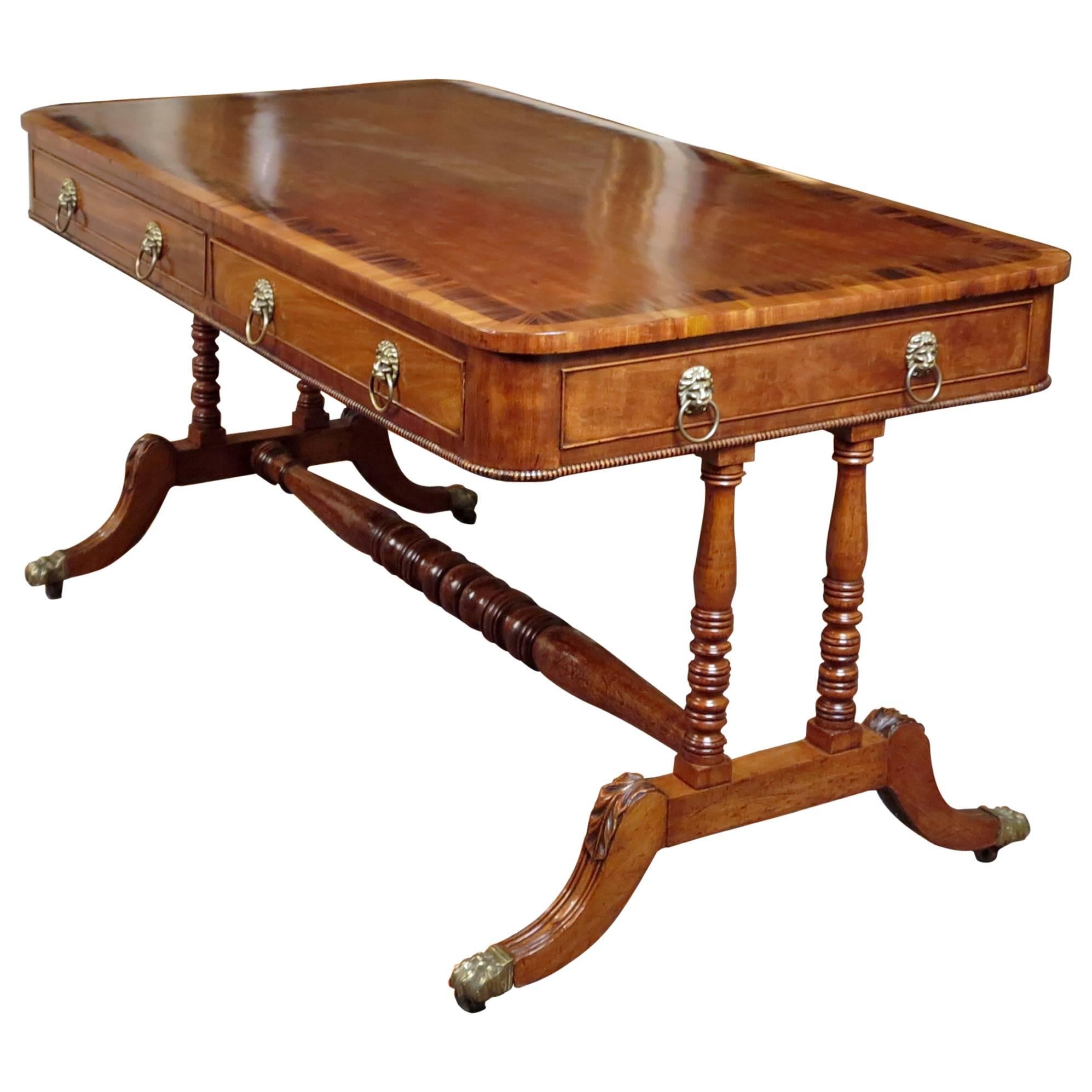 Fine Regency Mahogany Sofa Table or Writing Table at 1stDibs