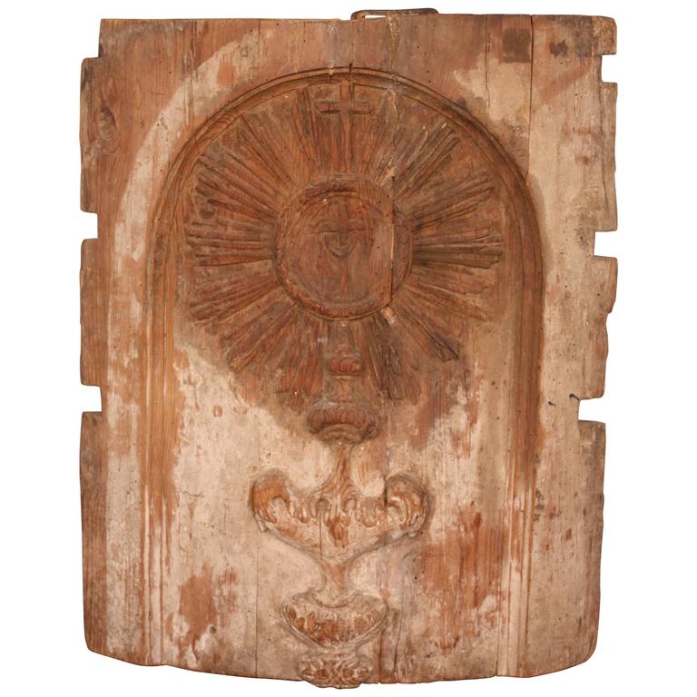 Early 19th Century Carved Spanish Colonial Panel with Sacred Heart at ...