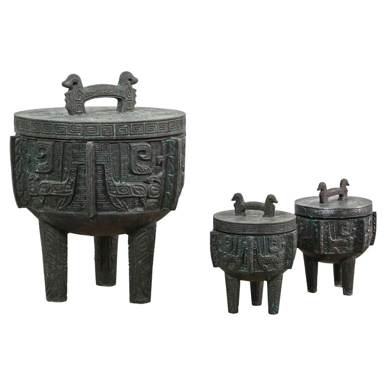 Cast Copper Ice Buckets Attributed to James Mont at 1stDibs