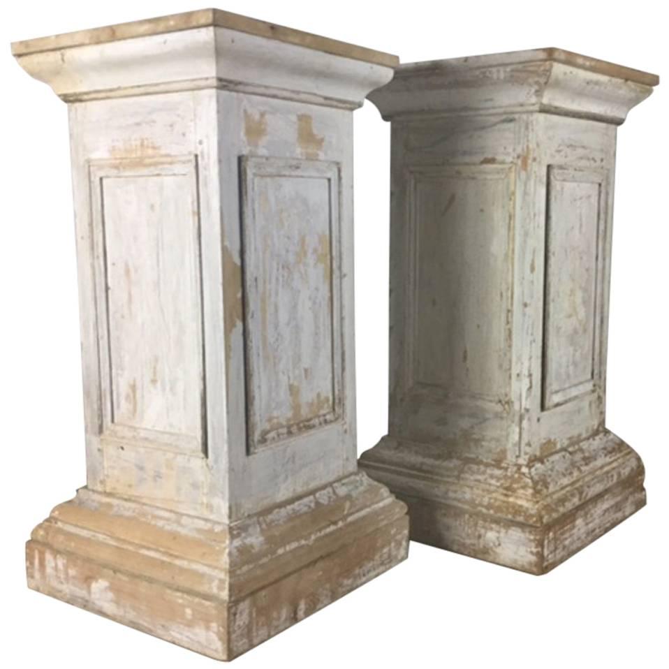 19th Century French Columns or Plinths in Original Paint at 1stDibs