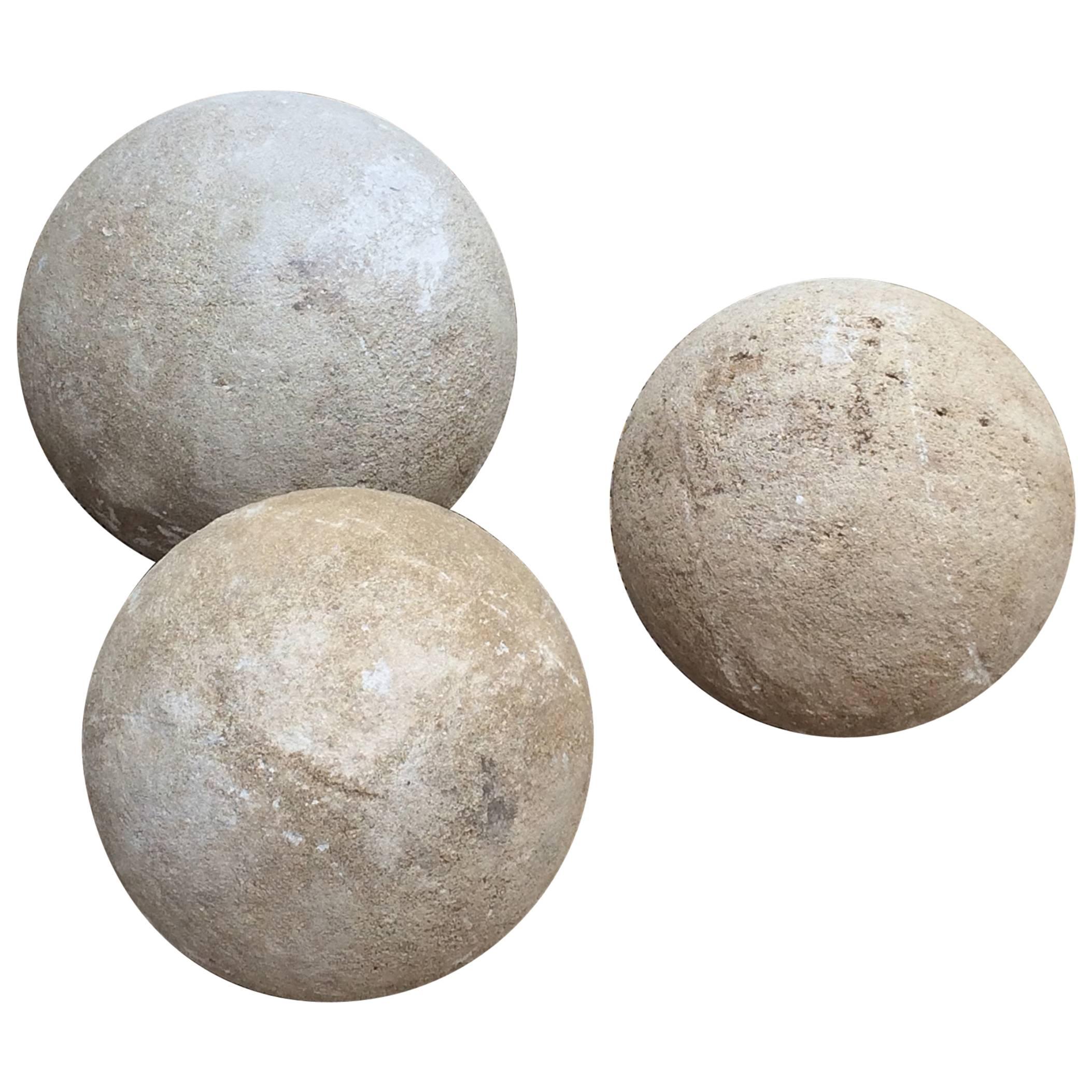 18th Century French Limestone Balls at 1stDibs