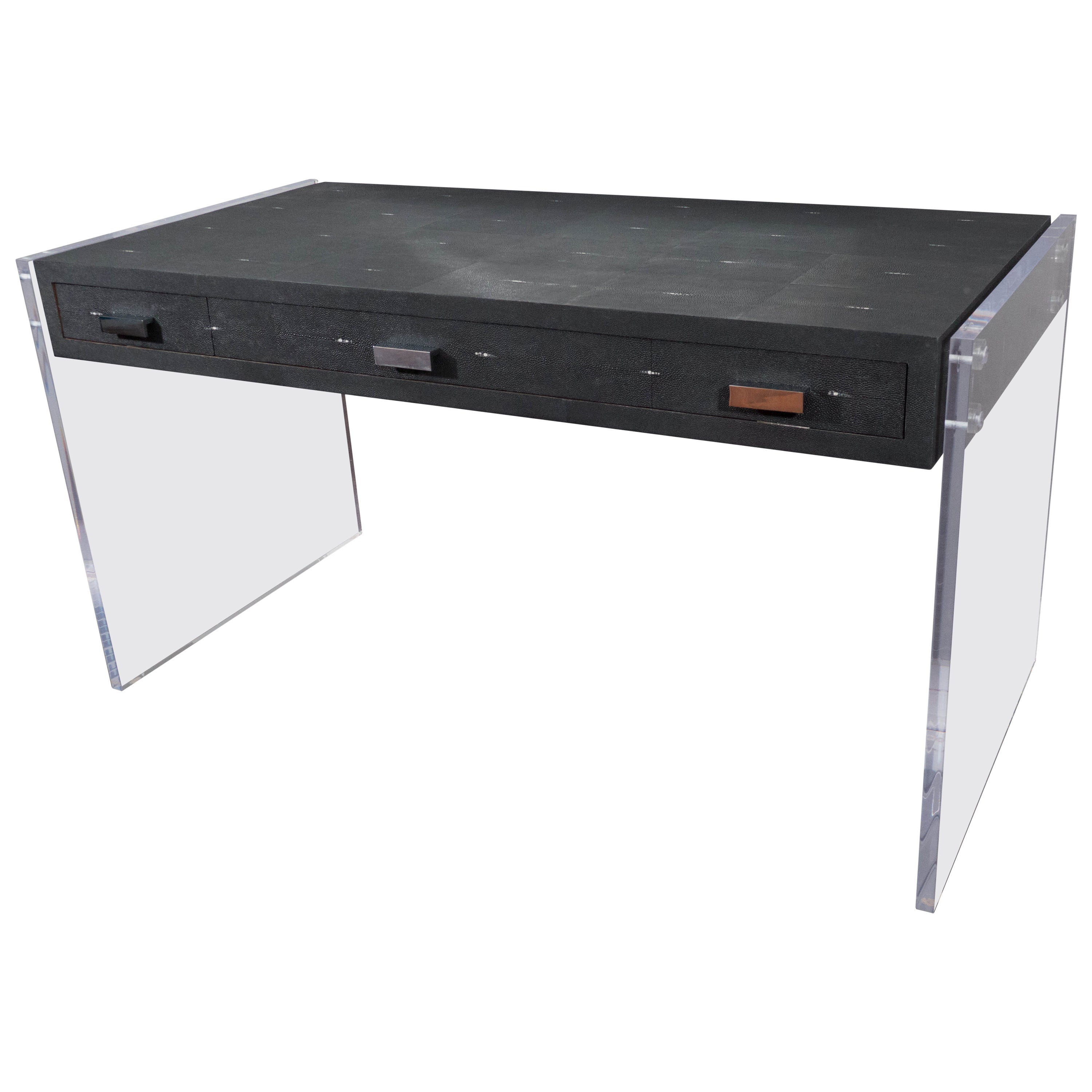 molded white and smoked lucite desk by Rena Dumas - France 1970 at 1stDibs