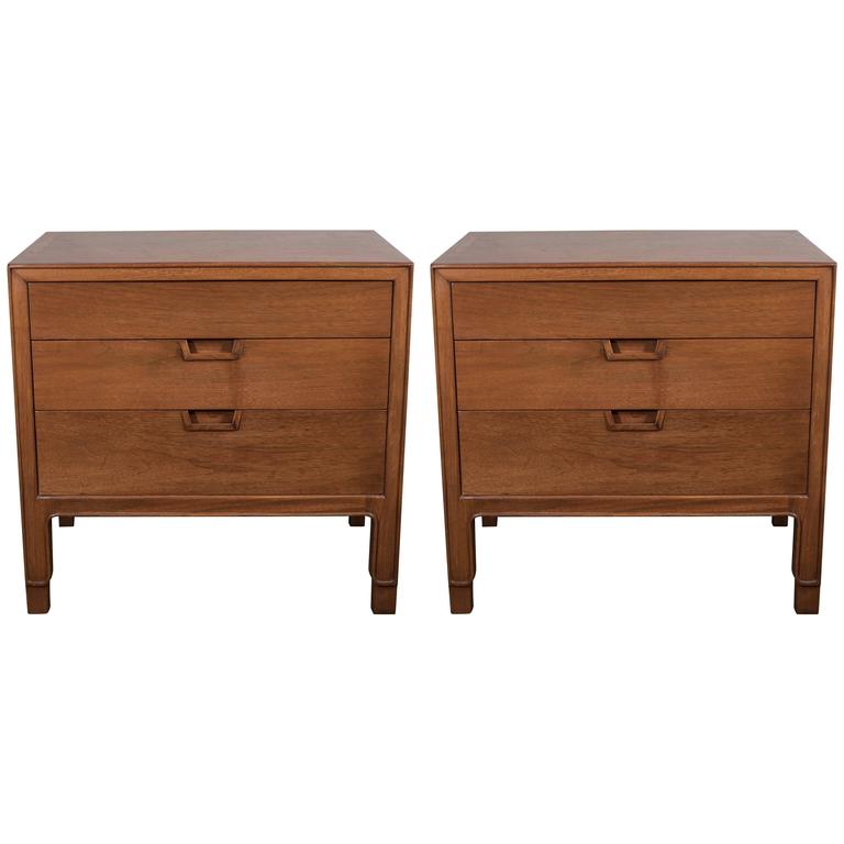 Pair of John Stuart Wood Nightstands and End Tables for Janus Collection at 1stDibs