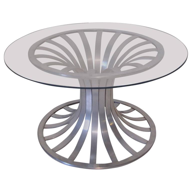 Russell Woodard Aluminum Banded Coffee or Side Table at 1stDibs