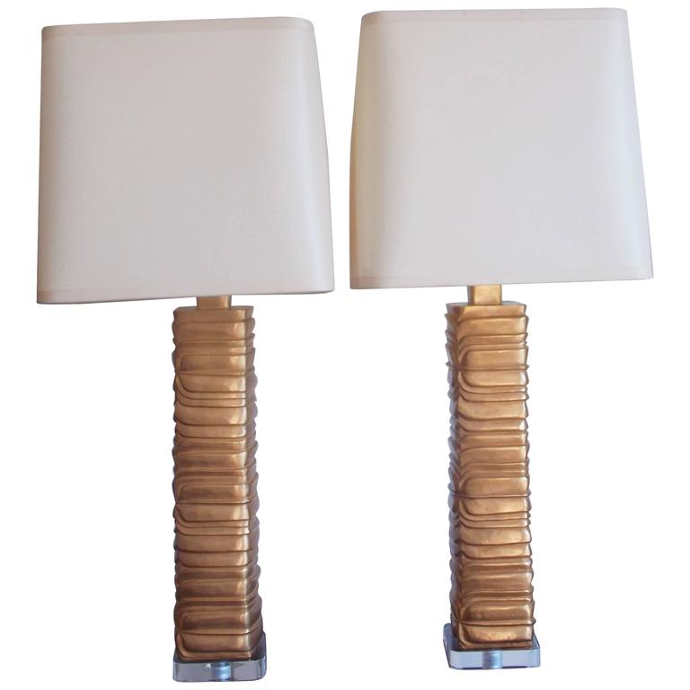 Robert Kuo Repousse Lamps at 1stDibs