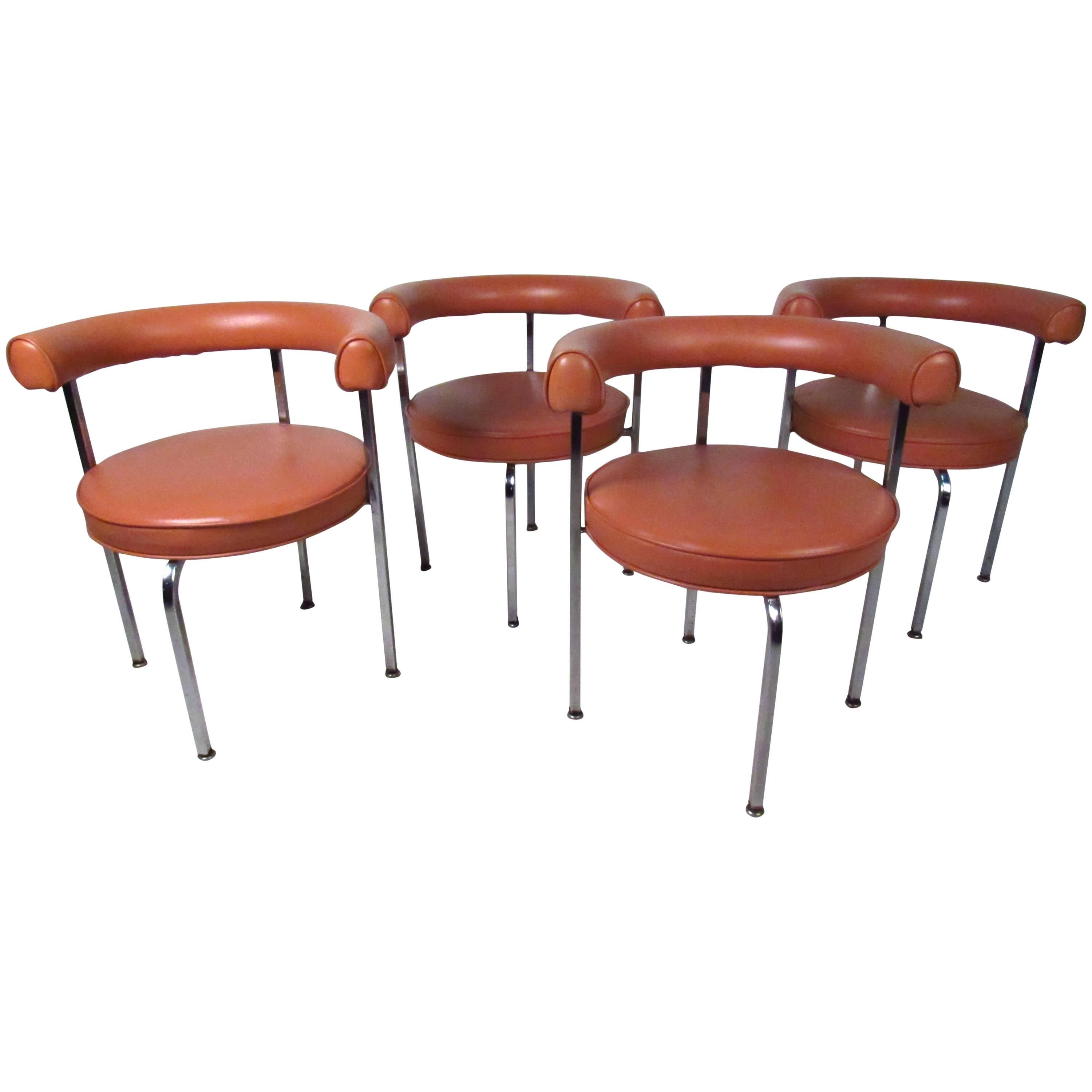 Mid-Century Modern Cassina Style Barrel Back Side Chairs at 1stDibs