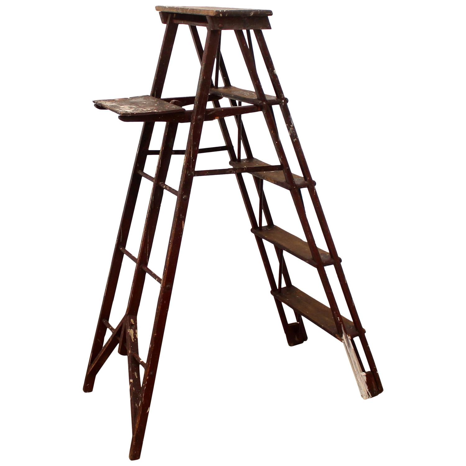 Antique Vintage Painter's Ladder, Early 20th Century For Sale at 1stdibs Antique Vintage Painter's Ladder, Early 20th Century For Sale at 1stdibs