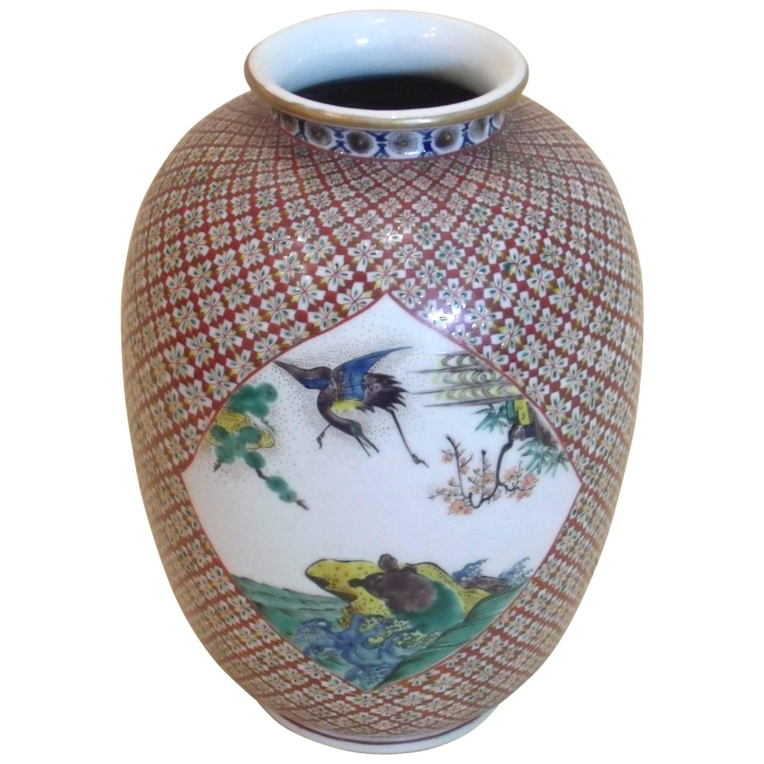 Mid 19th C. Japanese Ko-Kutani Pottery Vase at 1stdibs
