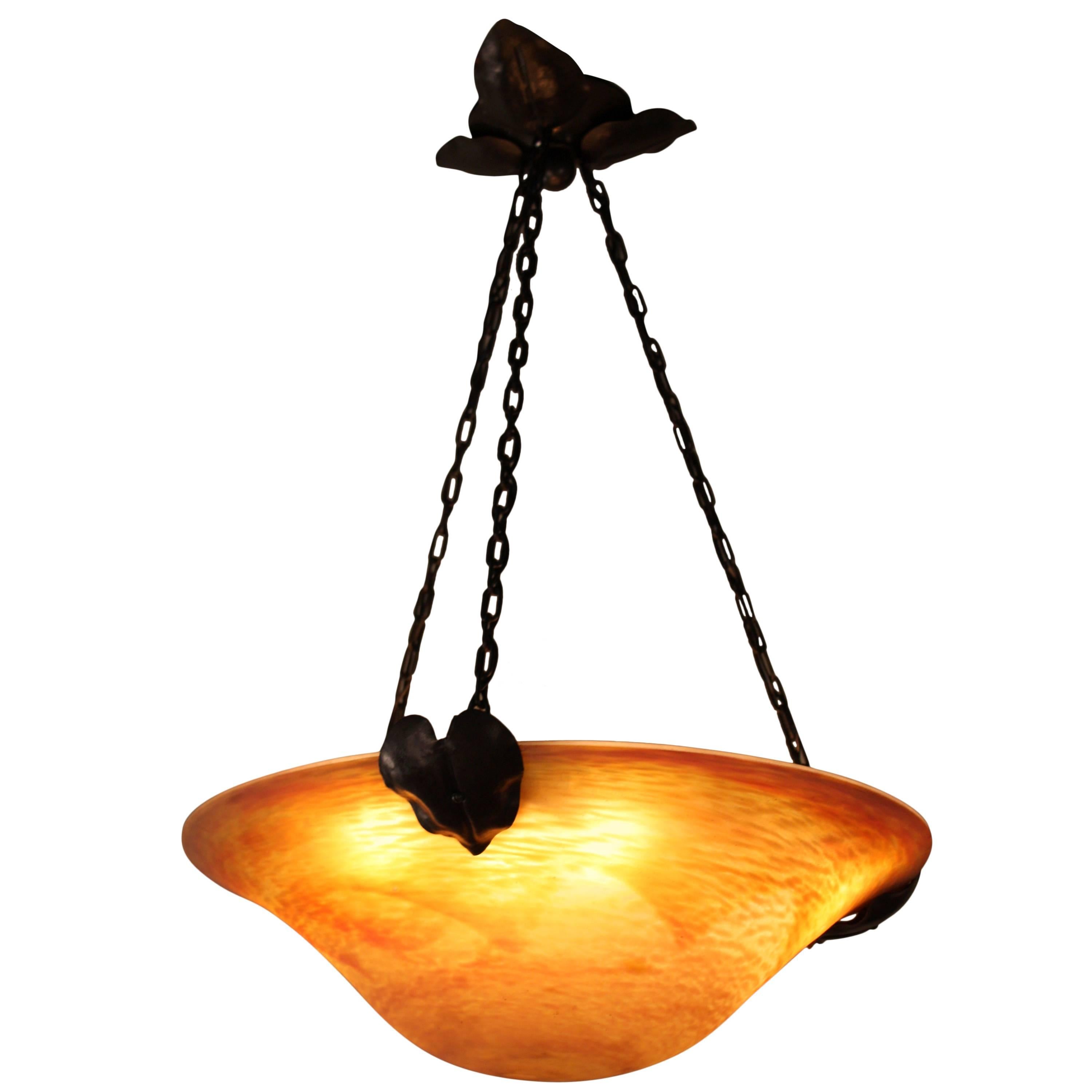 French Art Glass Chandelier by Daum Nancy at 1stDibs