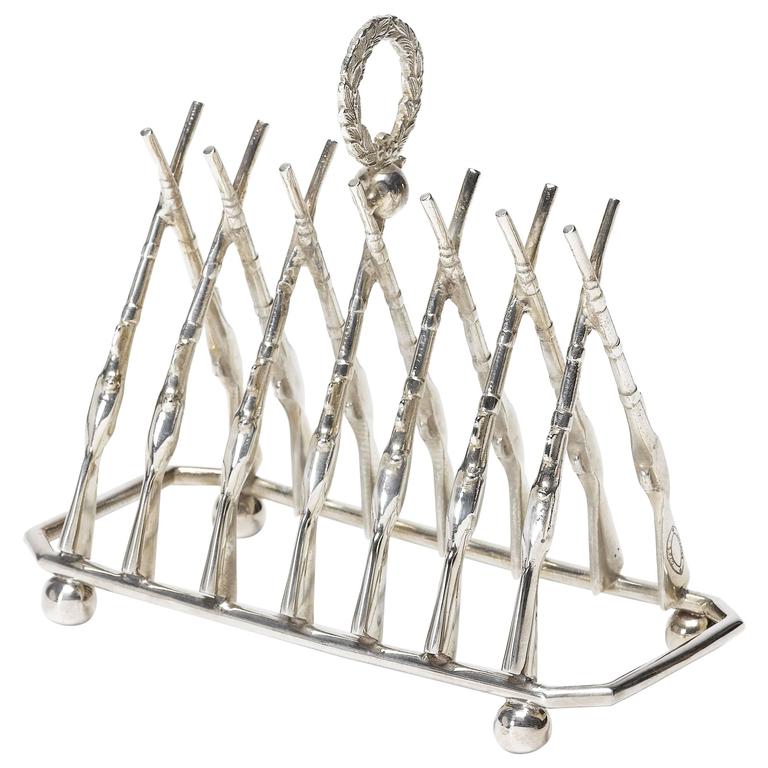 Sheffield Silver Hunting Rifle Toast Rack, Circa 1900 at 1stDibs