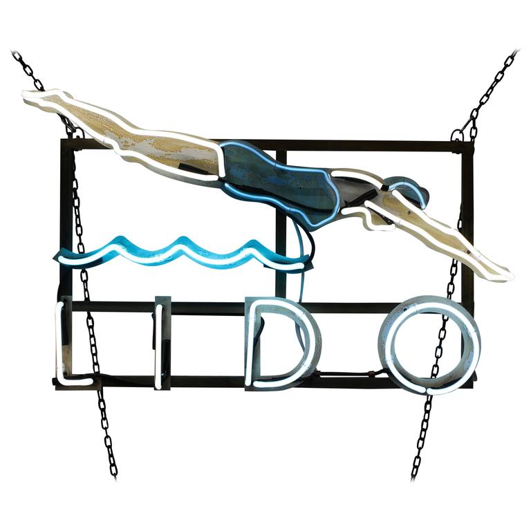 Neon "Lido" Sign For Sale at 1stDibs | lido neon sign, lido sign