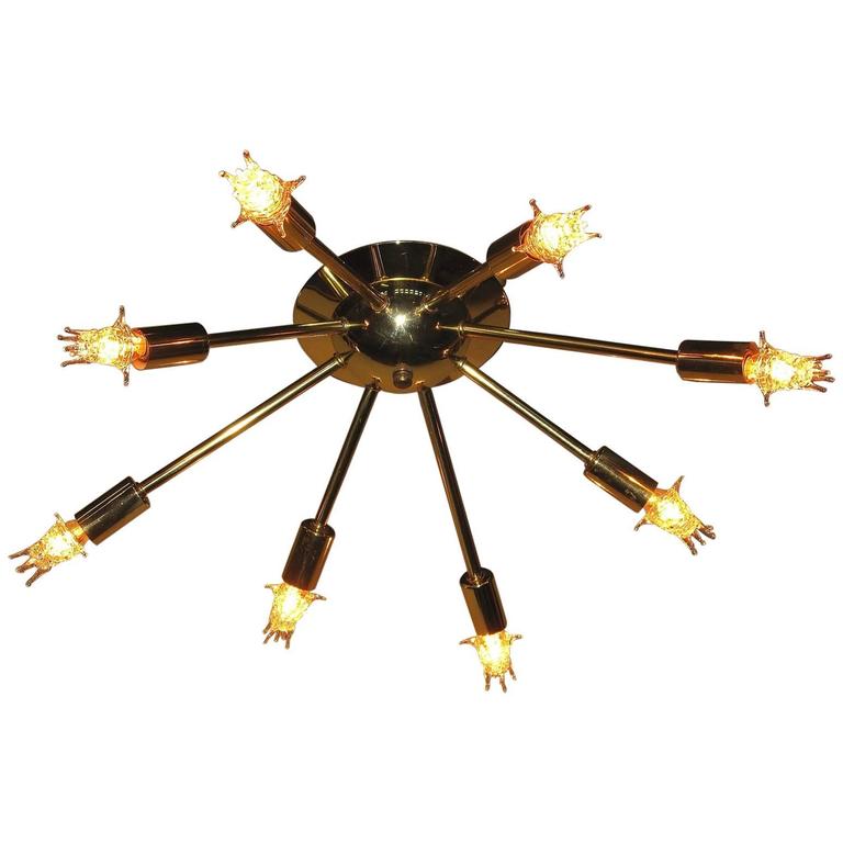 Moe Light Midcentury Eight-Light Sputnik Flush Mount at 1stDibs