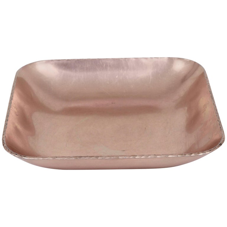 Square Aluminium Bowl by Zeppelin Metall Werke, Bauhaus, Germany, 1930s ...