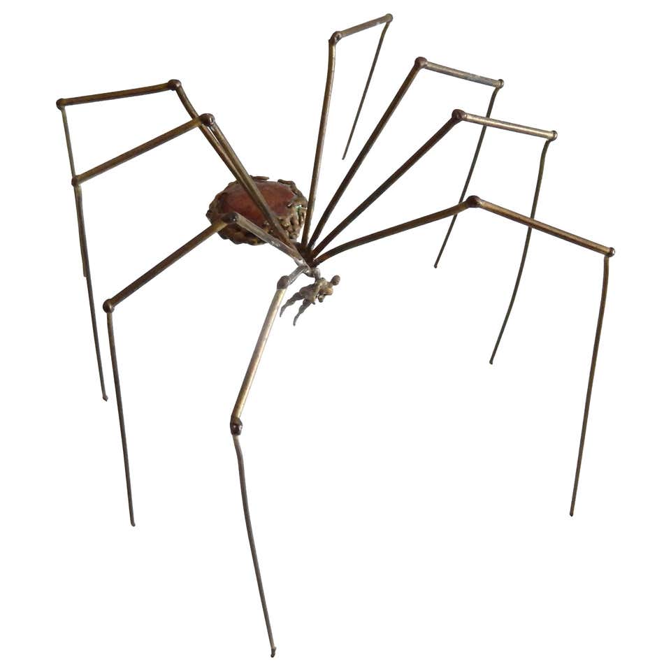 1990s Brass Spider Sculpture With Hanging Man At 1stdibs