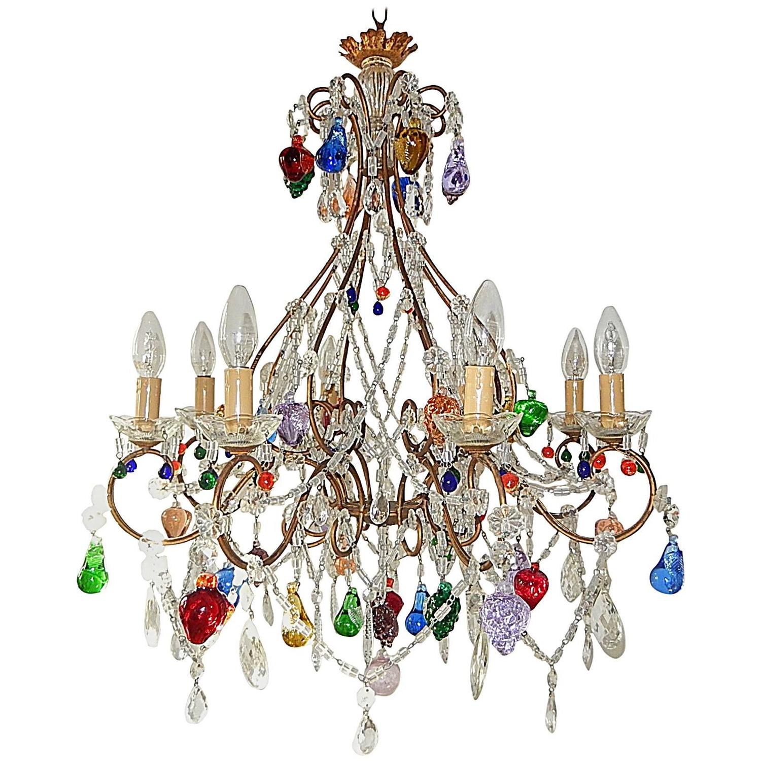 1920 Italian Murano Colorful Fruit Chandelier at 1stdibs