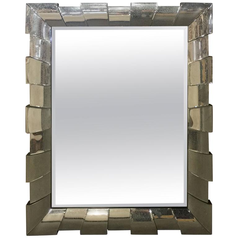 Large Deco Style Mirror at 1stDibs