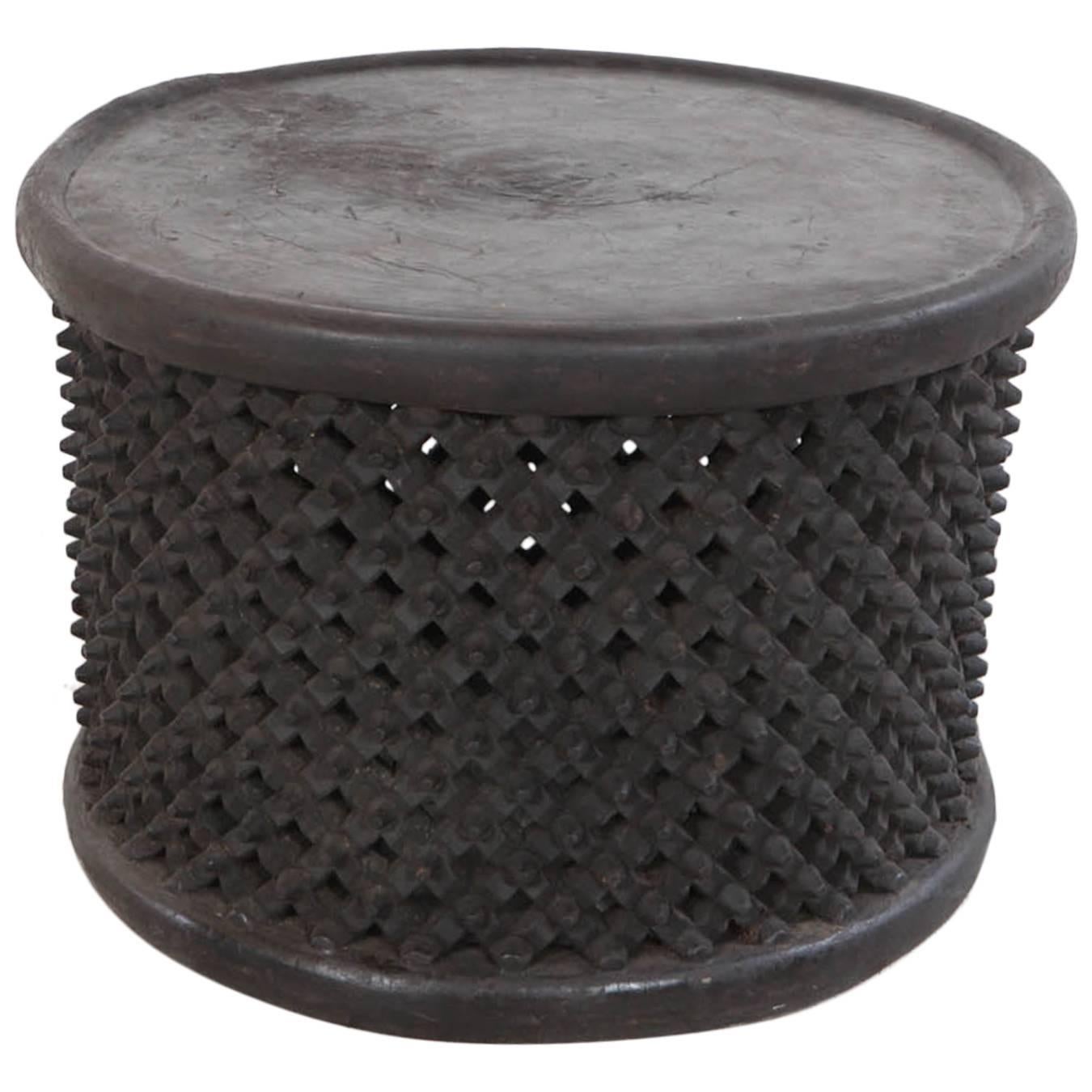 Round African Stool or Drum Table from Cameroon at 1stDibs