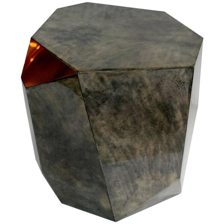 Rock Design Parchment Side Table at 1stDibs