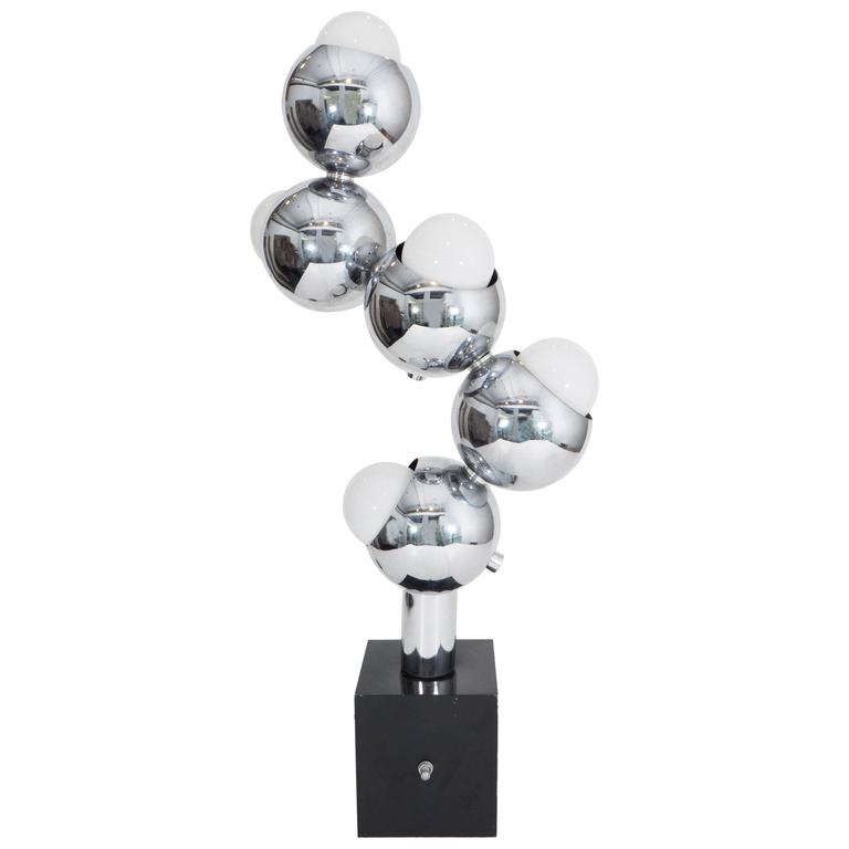 Robert Sonneman Style Five-Light 'Molecule' Table Lamp in Polished ...