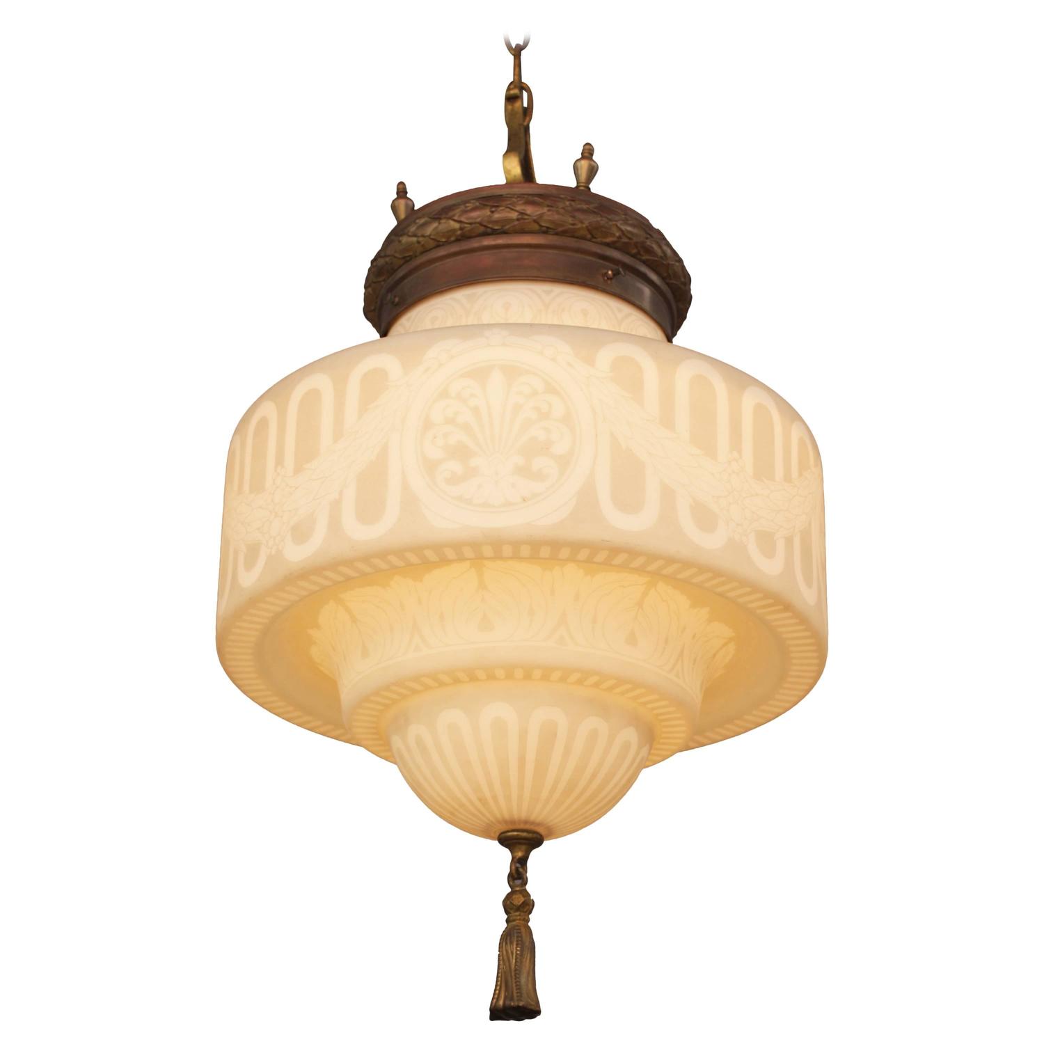 Antique Greek Revival Pendant Light For Sale at 1stdibs