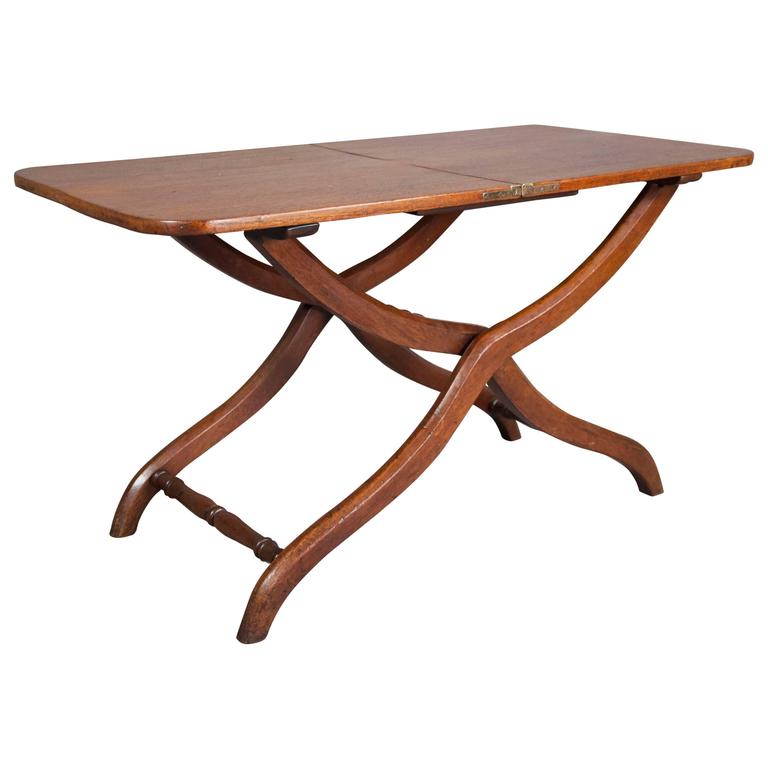 Victorian Mahogany Campaign Map Table or Coffee Table For Sale at 1stDibs