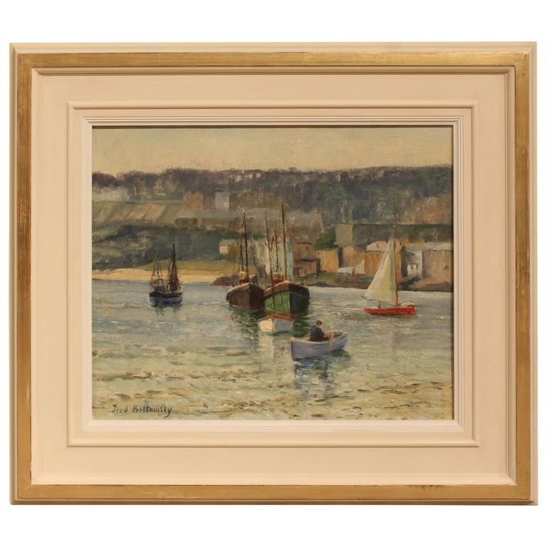 "The Harbour, St.Ives" Oil Painting by Frederick Bottomley at 1stDibs