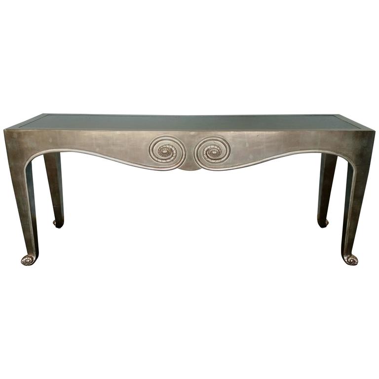 Silver Leaf "Snail" Console Table by Sally Sirkin Lewis for J. Robert ...