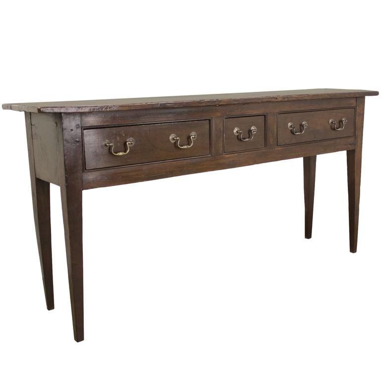 Antique French Three-Drawer Chestnut Server at 1stDibs
