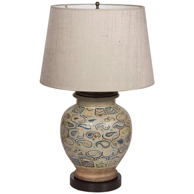 Middle Eastern Ceramic Lamp at 1stDibs