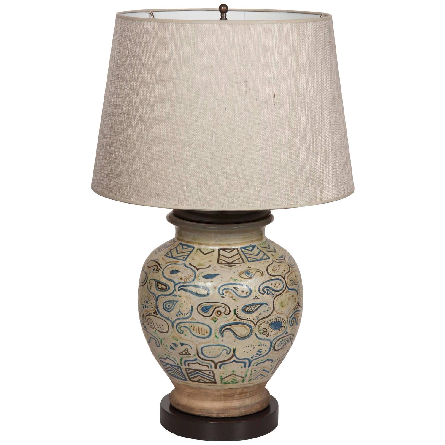 Middle Eastern Ceramic Lamp at 1stdibs