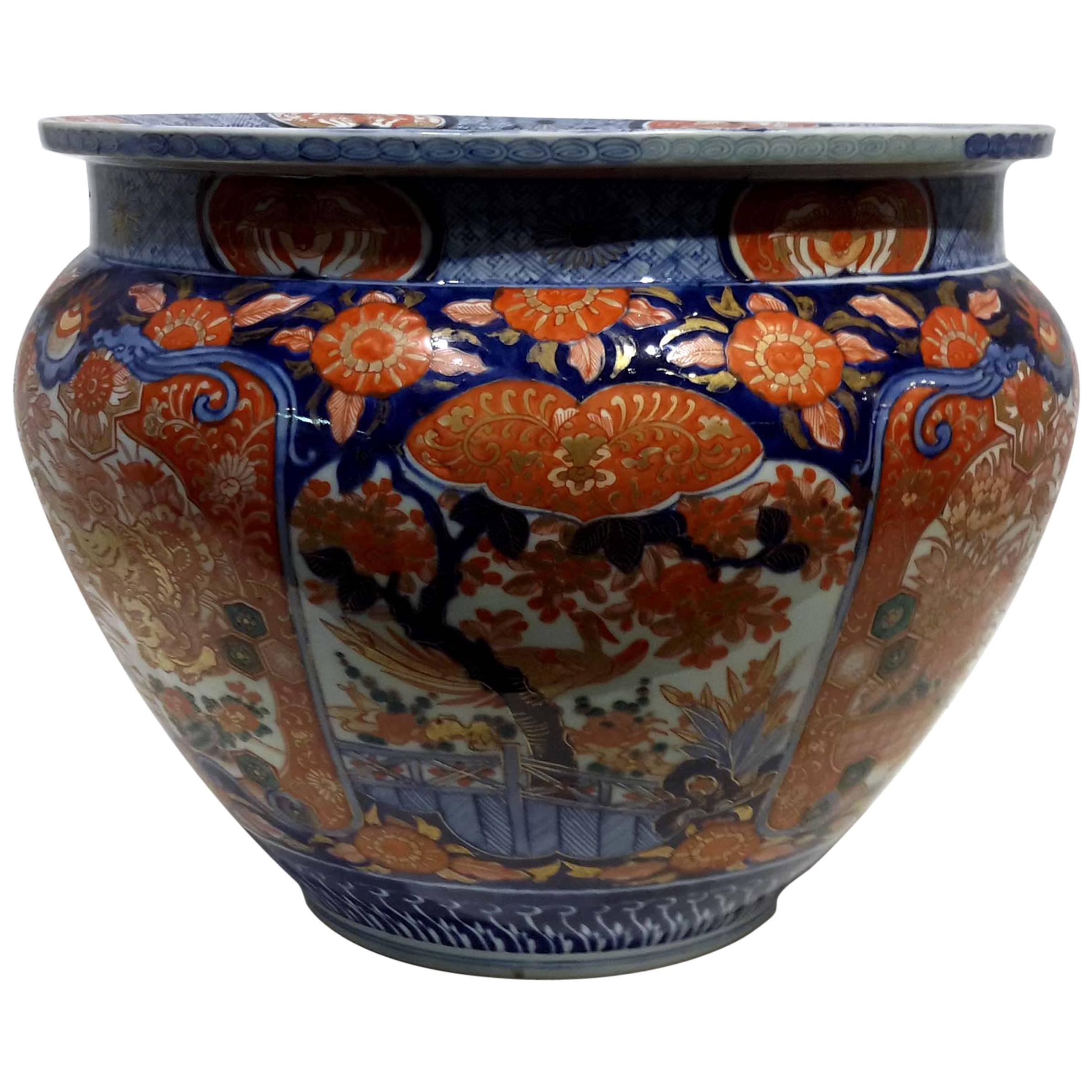 Large 19th Century Japanese, Imari Porcelain Planter at 1stDibs