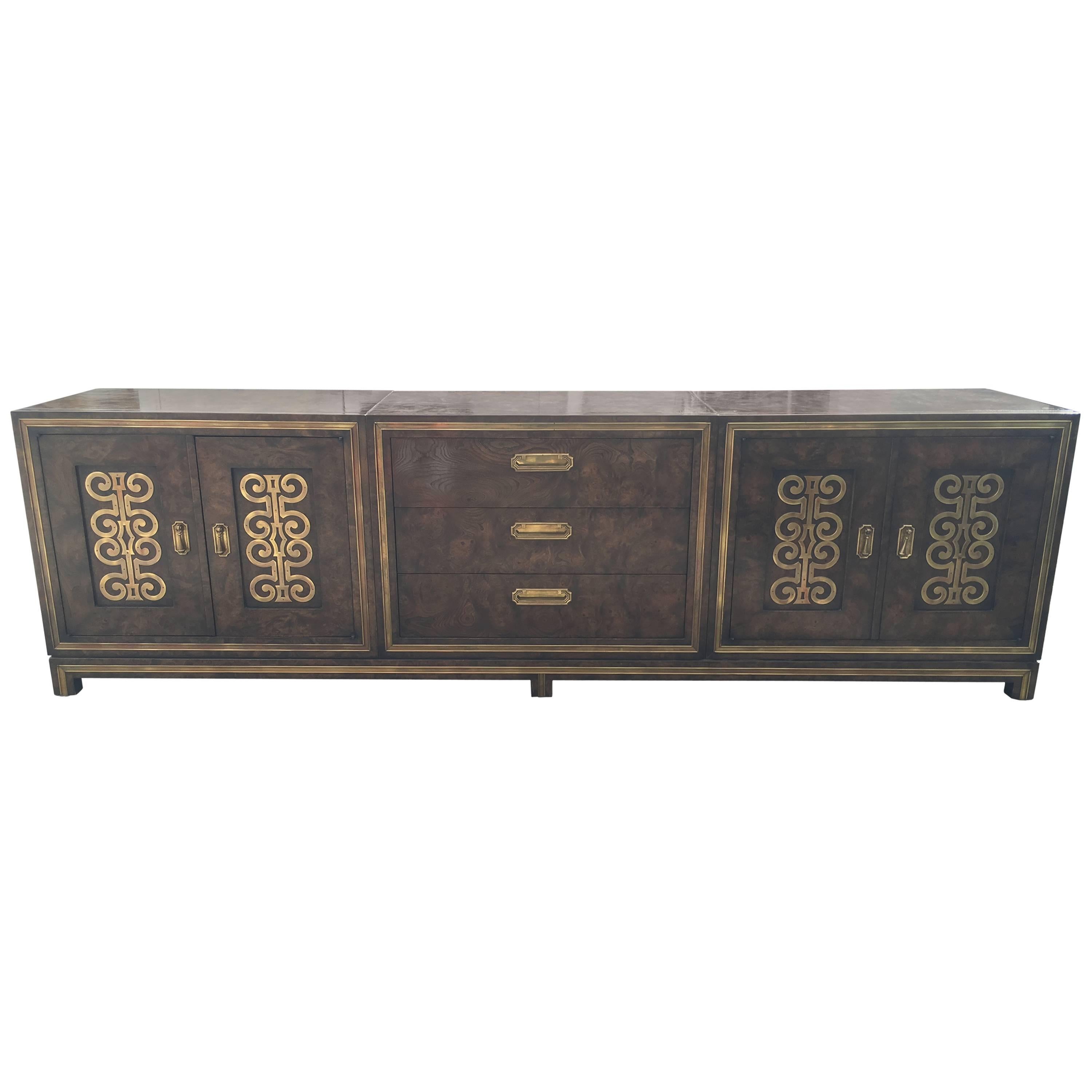 Stunning Burl Wood Mastercraft Cabinet at 1stDibs