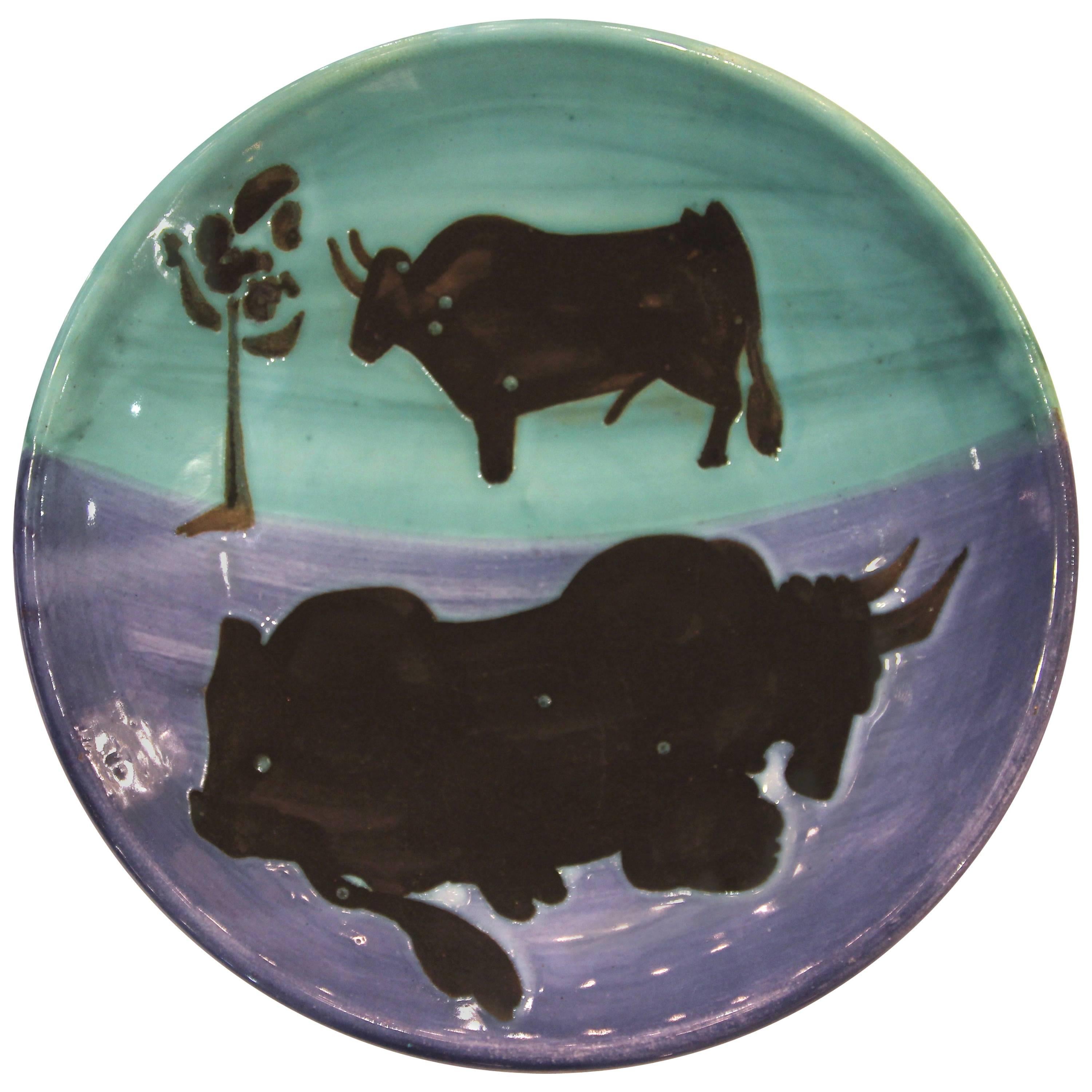 "Toros" Plate, Stamped and Marked Edition, Picasso, Madura For Sale at ...