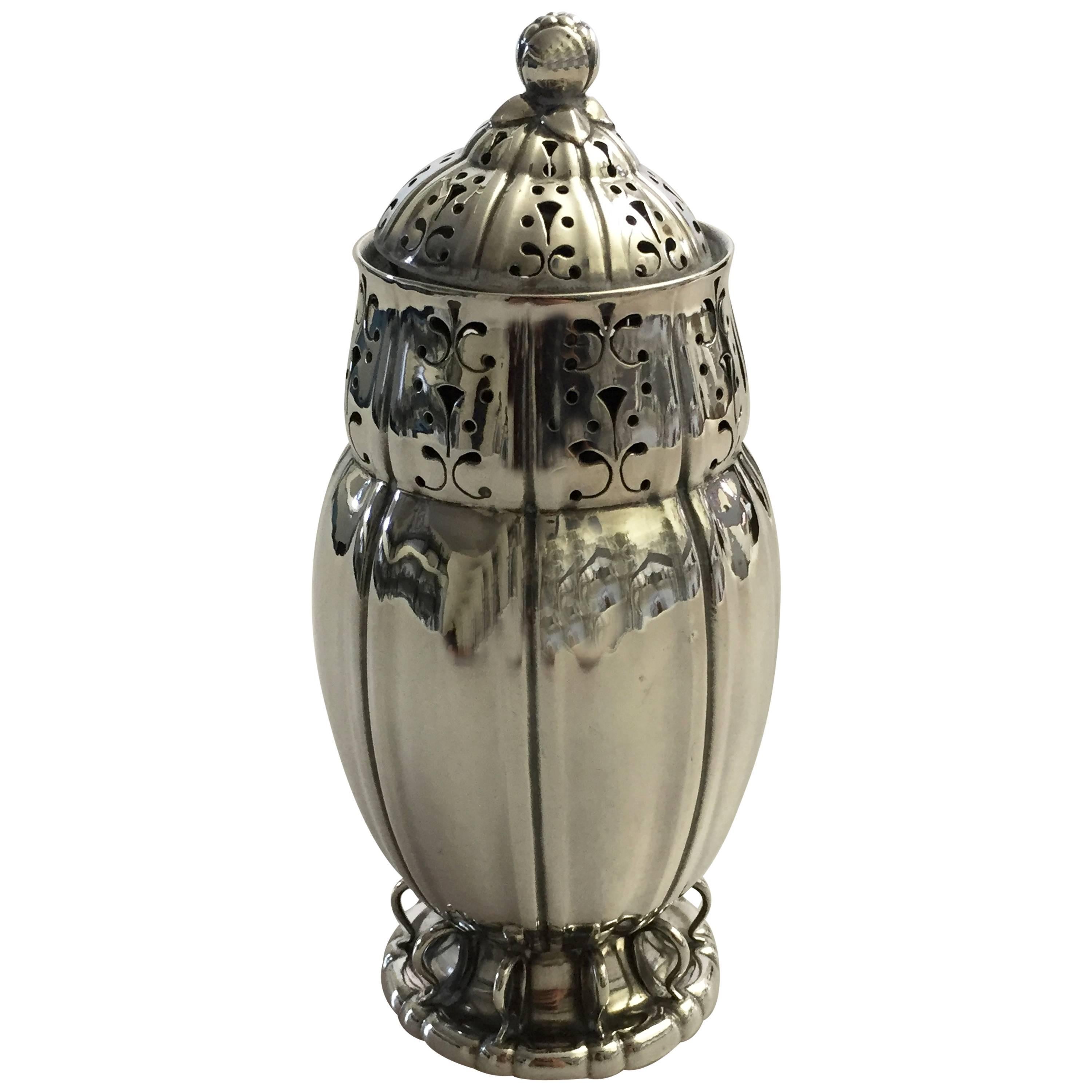 Mustard Jar, Heimburger, Danish Art Nouveau Silver with Ornamentation ...