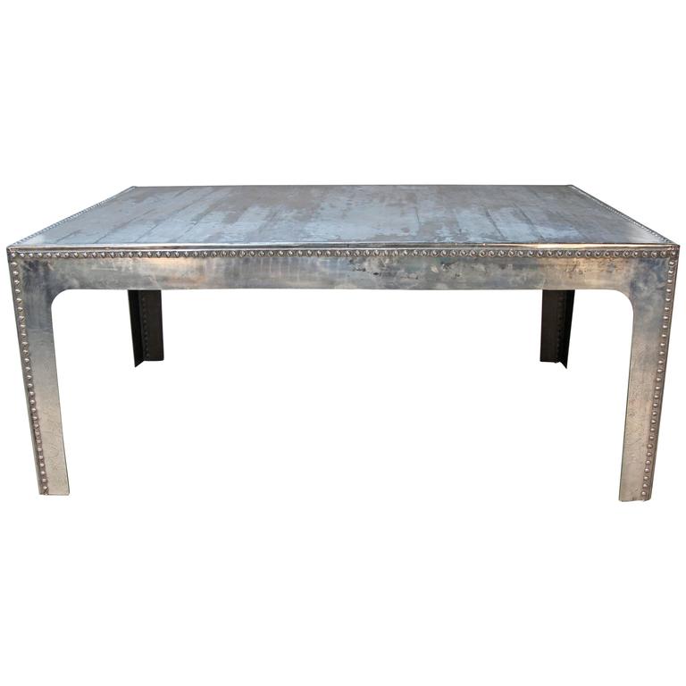 Rare Large Size Polished Steel English Water Tank Table for Dining Room ...