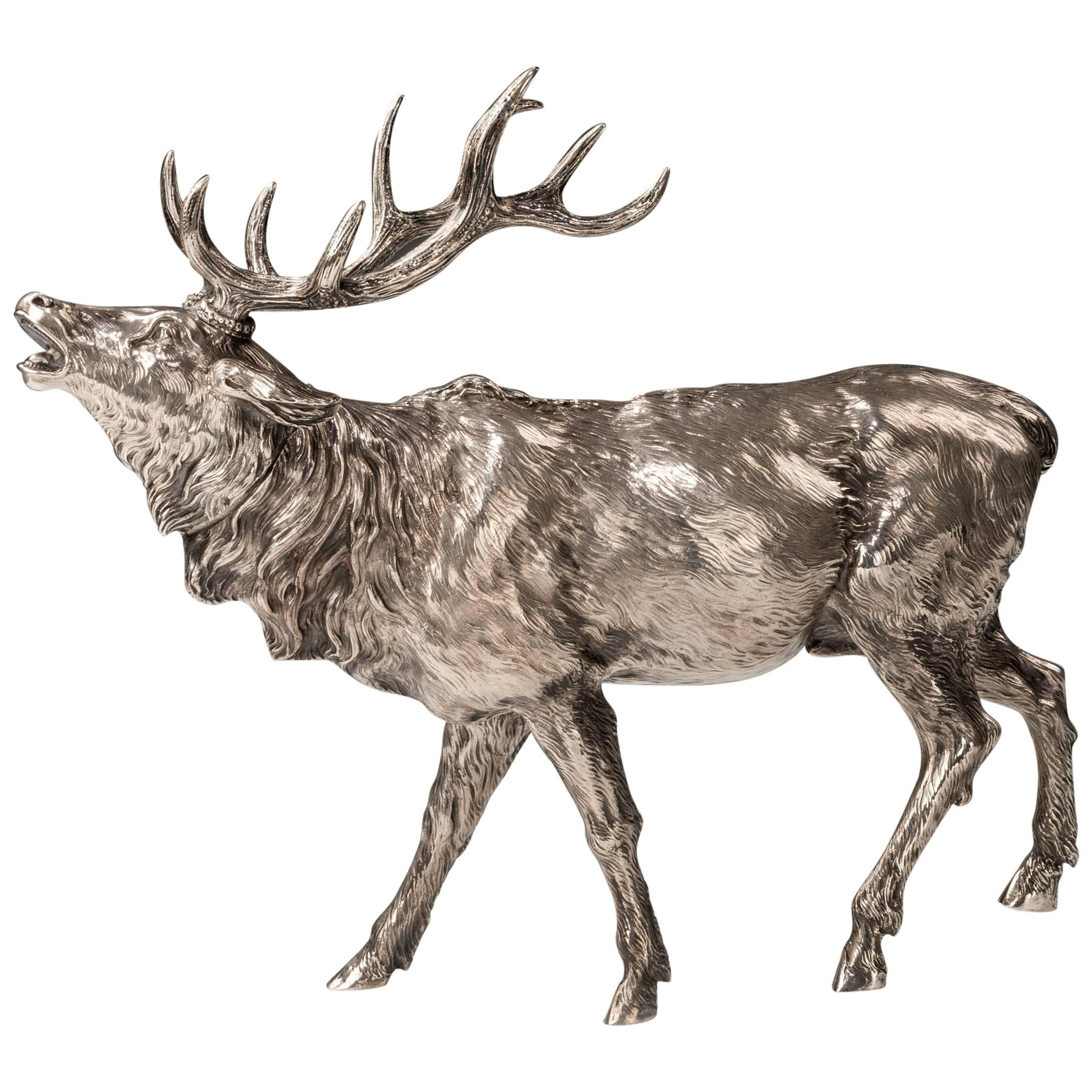 Large Sterling Silver Stag at 1stDibs | silver stags
