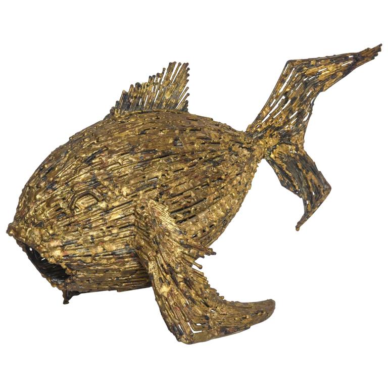 Midcentury Brutalist Fish Sculpture at 1stDibs