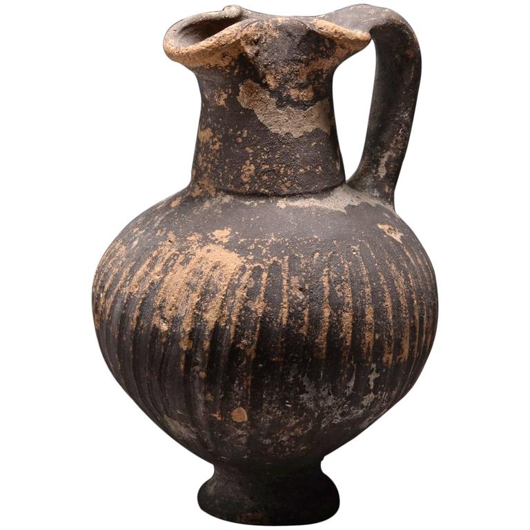 Ancient Greek Cypriot Geometric Black Jug, 950 BC at 1stDibs
