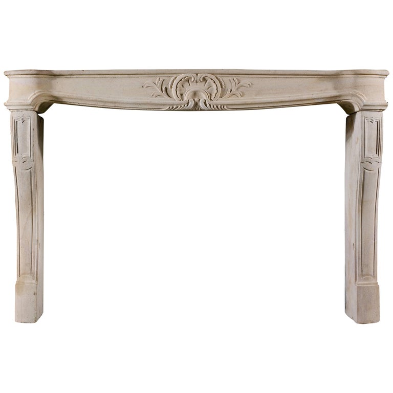 18th Century Antique French Rococo Limestone Fireplace Mantel For Sale ...