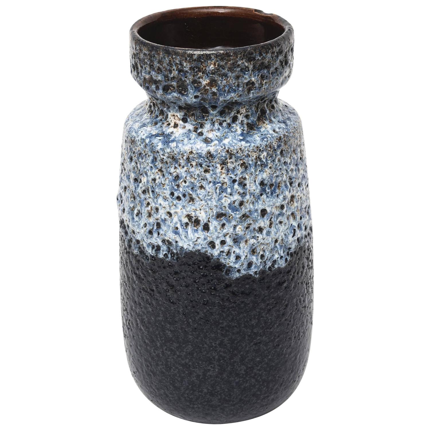 Molten Textural Ceramic West German Lava Vase or Vessel at 1stdibs