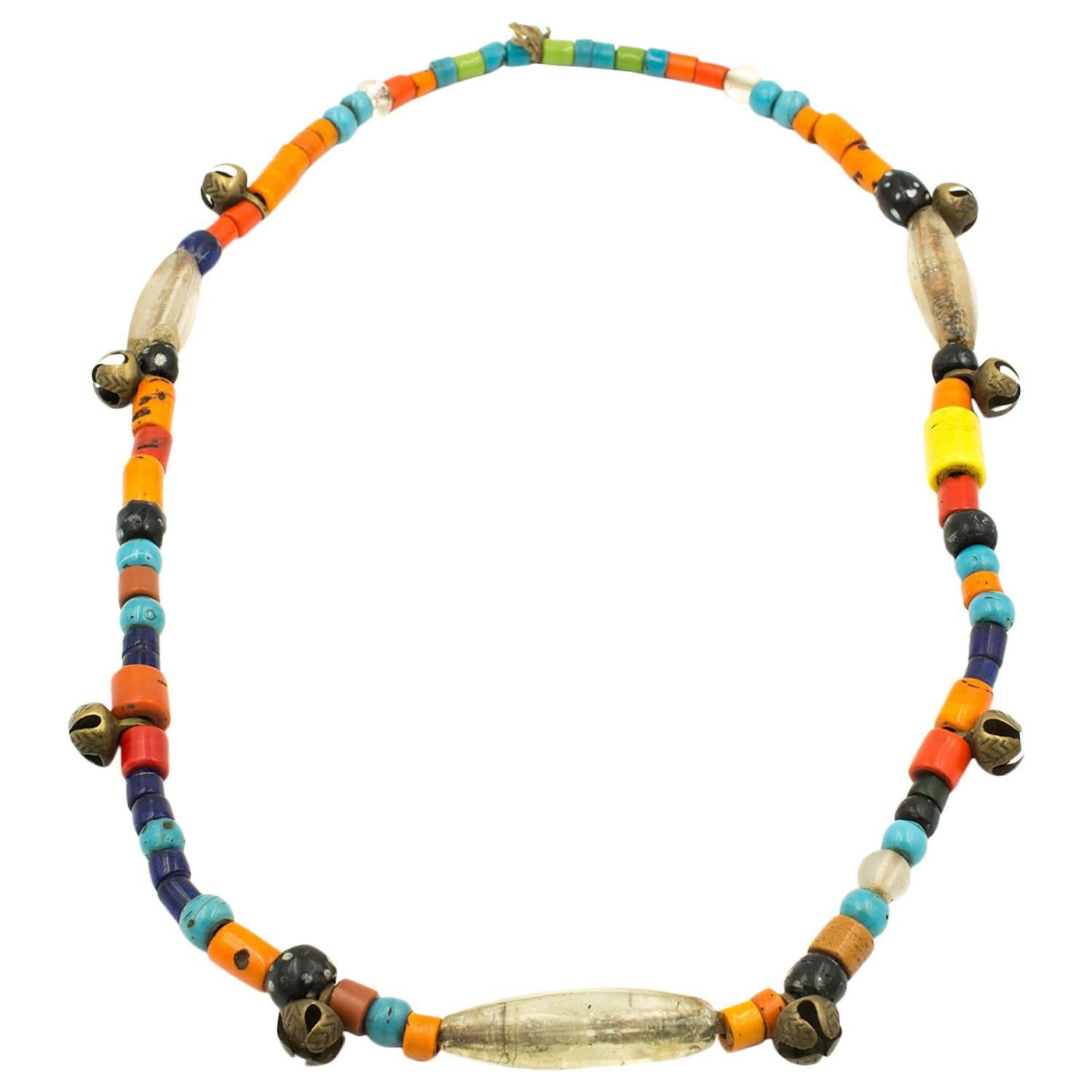 Vintage Tribal Primitive Naga Necklace of Old Beads For Sale at 1stDibs ...