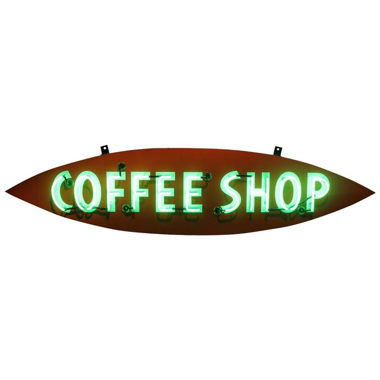 1950s Neon Sign "Coffee Shop" For Sale at 1stDibs