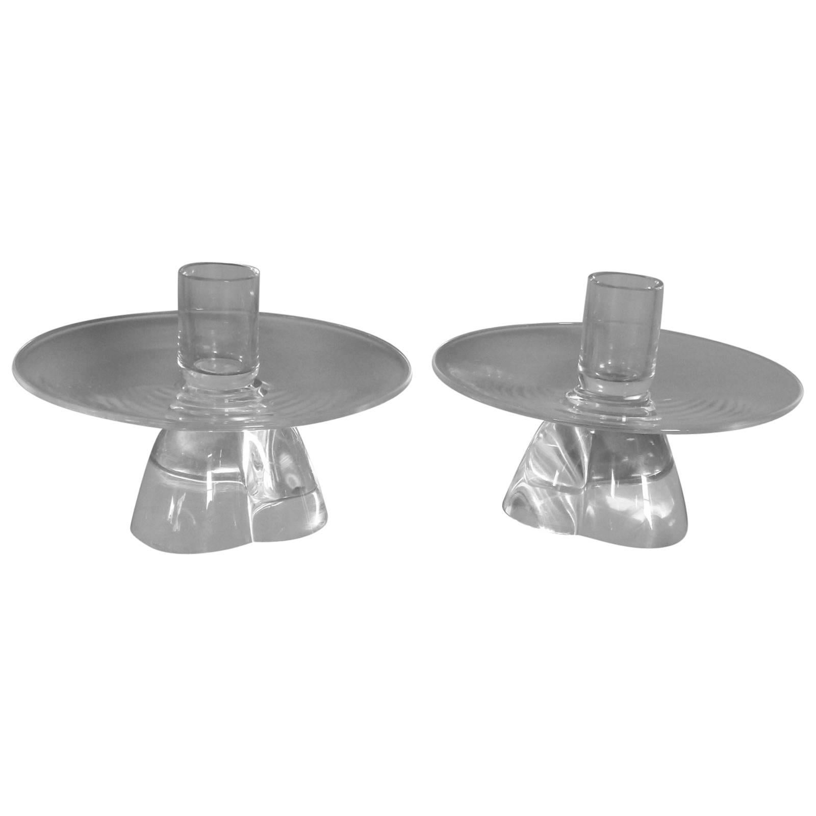 Pair of Steuben Glass Candlesticks For Sale at 1stDibs | steuben ...