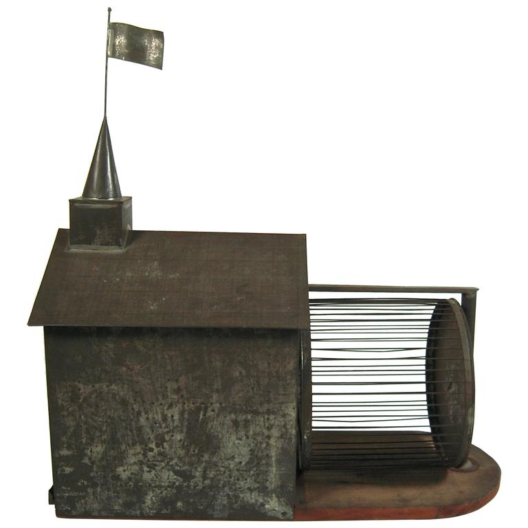Rare 19th Century American Folk Art Architectural Squirrel Cage at 1stDibs
