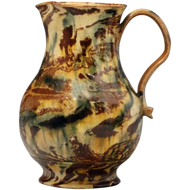 Staffordshire Pottery Agateware Jug, Mid-18th Century, England at 1stDibs