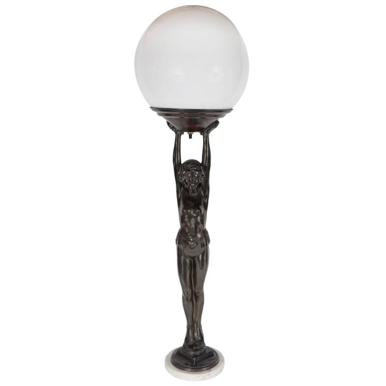 Art Deco Flapper Lady Uplight by Everlite in Patinated Bronze With ...